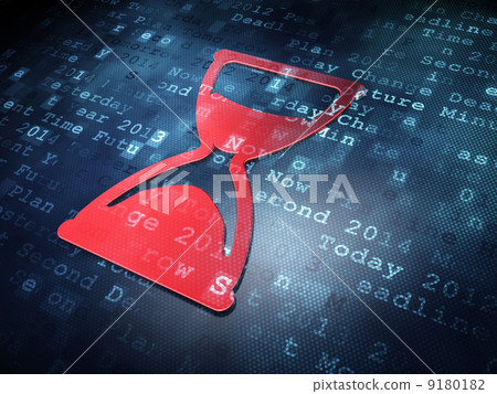 Timeline concept: Red Hourglass on digital... - Stock Illustration ...