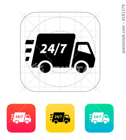 Delivery support seven days a week icon. - Stock Illustration [9181379 ...