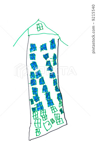 child's drawing - condominium - Stock Illustration [9215540] - PIXTA