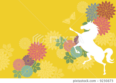 Hakuba and yellow background - Stock Illustration [9230873] - PIXTA