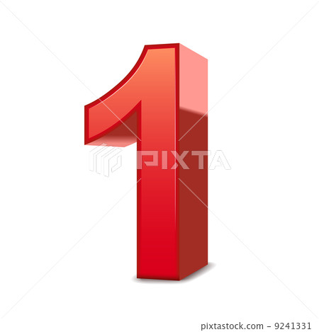 3d shiny red number 1 - Stock Illustration [9241331] - PIXTA