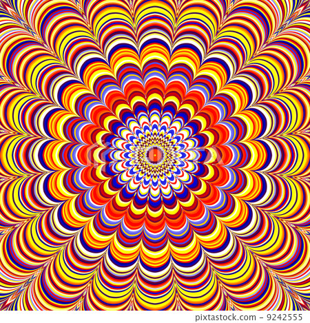 Colorful geometric striped mandala, raster - Stock Illustration ...