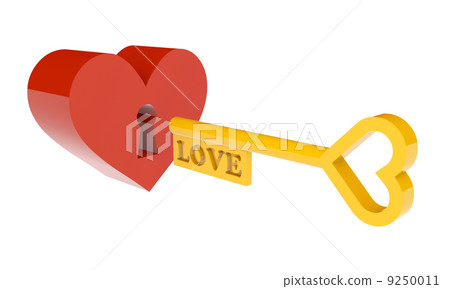 The heart opens by love. Concept 3D illustration. - Stock Illustration ...