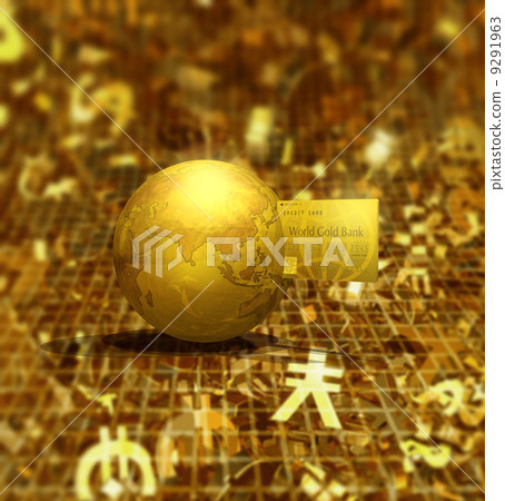 Gold credit card and golden earth - Stock Illustration [9291963] - PIXTA