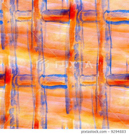 watercolor orange, blue, grid seamless abstract...-插圖素材 [9294883] - PIXTA圖庫