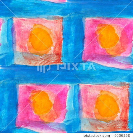 watercolor seamless blue, yellow, pink...-插圖素材 [9306368] - PIXTA圖庫