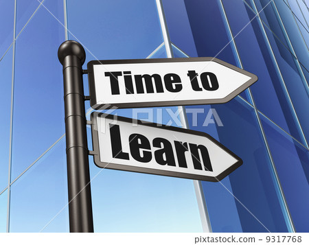 Time concept: Time to Learn on Building background - Stock Illustration ...