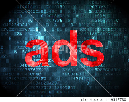 Marketing concept: Ads on digital background - Stock Illustration ...