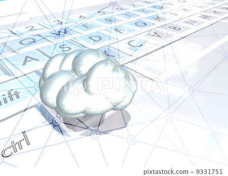 Cloud computing on the keyboard - Stock Illustration [9331751] - PIXTA