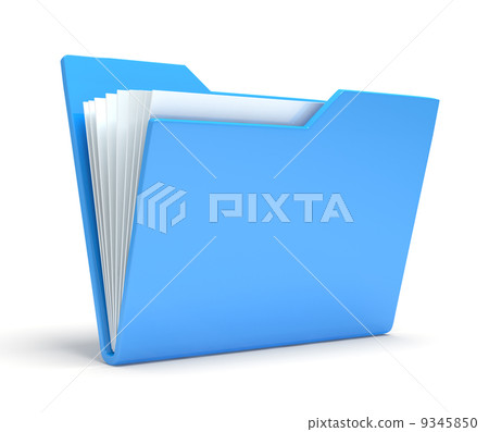 Blue folder. Isolated on white background - Stock Illustration [9345850 ...