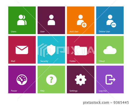 User Account icons on color background. - Stock Illustration [9365445 ...