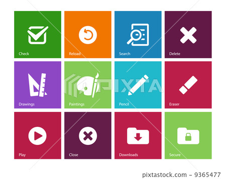 Application interface icons on color background. - Stock Illustration ...