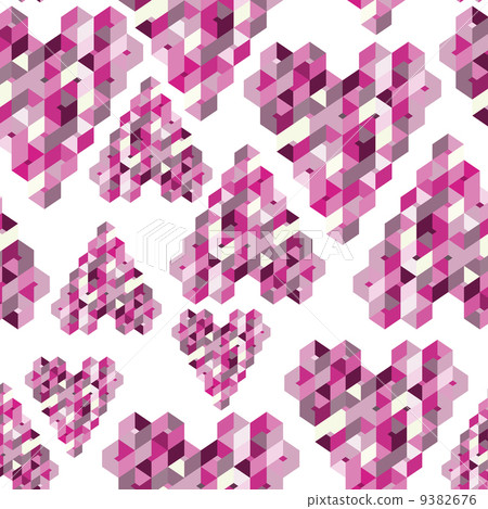 Abstract seamless background with geometric hearts - Stock Illustration ...