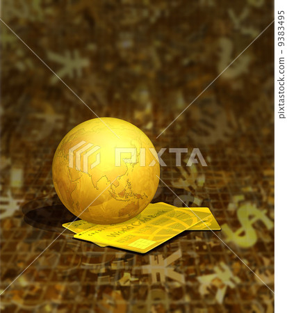 Gold credit card and golden earth - Stock Illustration [9383495] - PIXTA