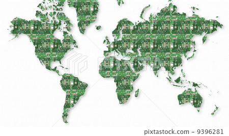 World map / made from PCB - Stock Illustration [9396281] - PIXTA