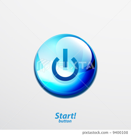 Blue vector start button - Stock Illustration [9400108] - PIXTA
