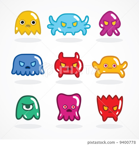 Retro video game monsters set - Stock Illustration [9400778] - PIXTA