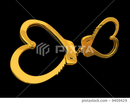 Handcuffs-heart isolated on black background - Stock Illustration ...