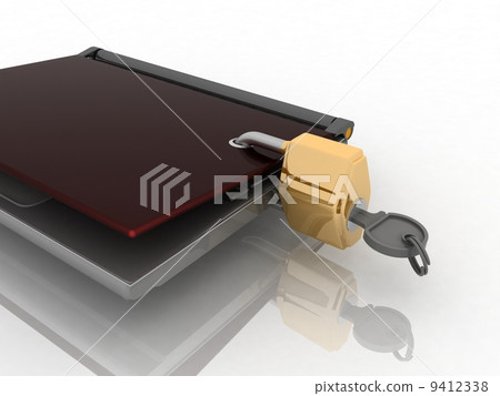 laptop closed on the lock-插圖素材 [9412338] - PIXTA圖庫