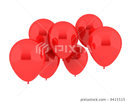 Seven Party Balloons in red Color - Stock Illustration [9415515] - PIXTA