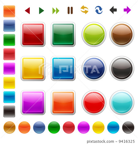 Colorful button large and small and icon - Stock Illustration [9416325 ...