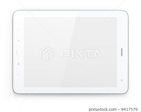 Beautiful white tablet pc on white background - Stock Illustration ...