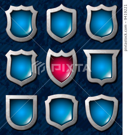 Set of shiny shields - Stock Illustration [9419221] - PIXTA