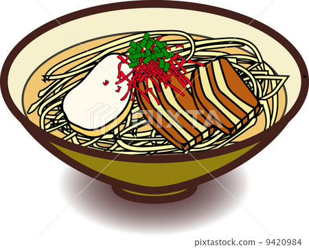 Okinawa soba Okinawa material illustration - Stock Illustration ...