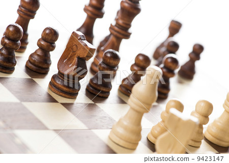 Up chess board and pieces - Stock Photo [9423147] - PIXTA