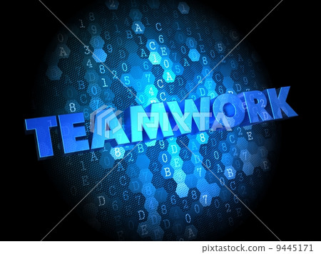 Teamwork on Dark Digital Background. - Stock Illustration [9445171] - PIXTA