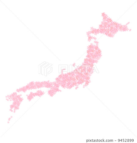 Japan Sakura Japan Map - Stock Illustration [9452899] - PIXTA