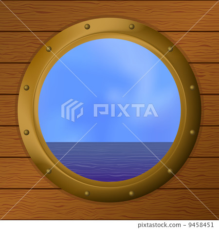 Sea in a ship window - Stock Illustration [9458451] - PIXTA
