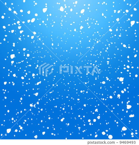Falling Snow. Blue Winter Background - Stock Illustration [9469493] - PIXTA