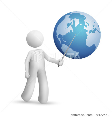 3d man is explaining the earth - Stock Illustration [9472549] - PIXTA