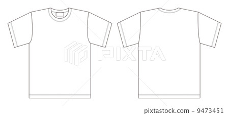 T-shirt _ 01 front and back tag - Stock Illustration [9473451] - PIXTA