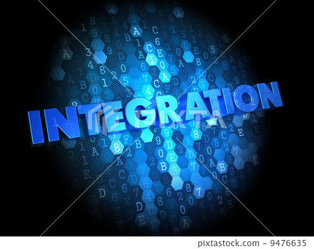 Integration on Dark Digital Background. - Stock Illustration [9476635 ...