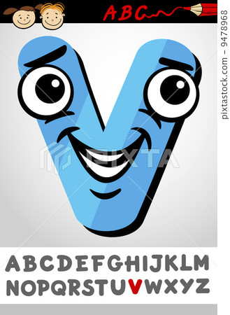 funny letter v cartoon illustration - Stock Illustration [9478968] - PIXTA