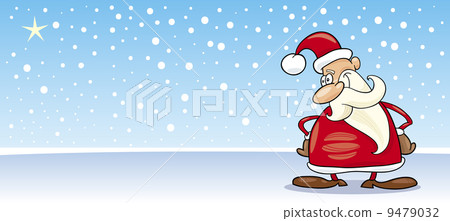 Santa Claus with star cartoon card - Stock Illustration [9479032] - PIXTA