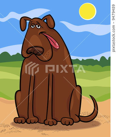brown big dog cartoon illustration - Stock Illustration [9479489] - PIXTA