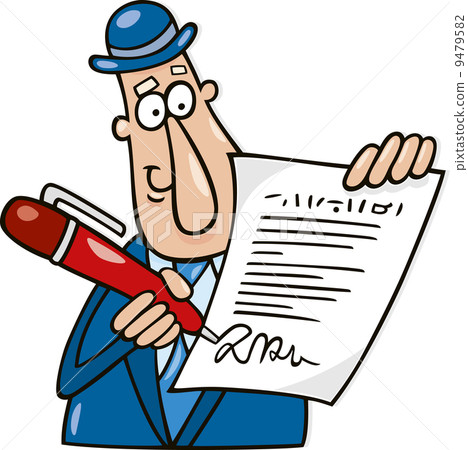 Man with agreement cartoon - Stock Illustration [9479582] - PIXTA