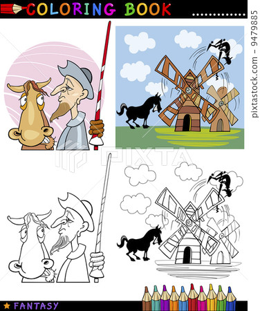 Don Quixote for coloring - Stock Illustration [9479885] - PIXTA