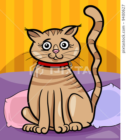female cat cartoon illustration - Stock Illustration [9480627] - PIXTA