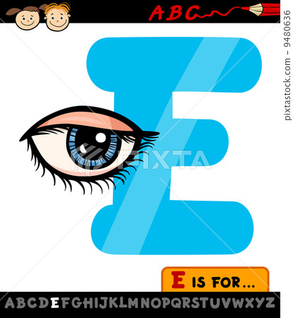 letter e with eye cartoon illustration - Stock Illustration [9480636 ...