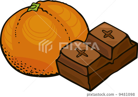 orange fruit and chocolate block - Stock Illustration [9481098] - PIXTA