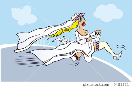 Running bride - Stock Illustration [9481221] - PIXTA