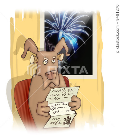 dog and fireworks - Stock Illustration [9481270] - PIXTA
