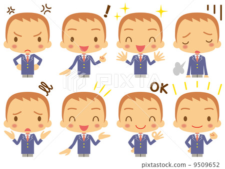 Blazer's boys student expression - Stock Illustration [9509652] - PIXTA