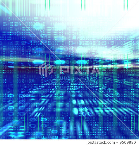 Blue transparent high-tech space - Stock Illustration [9509980] - PIXTA