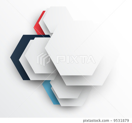Design template with hexagons - Stock Illustration [9531879] - PIXTA