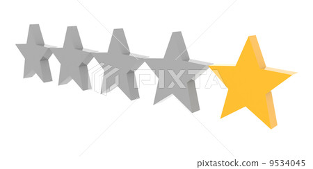 One star rating. Concept 3D illustration. - Stock Illustration [9534045 ...